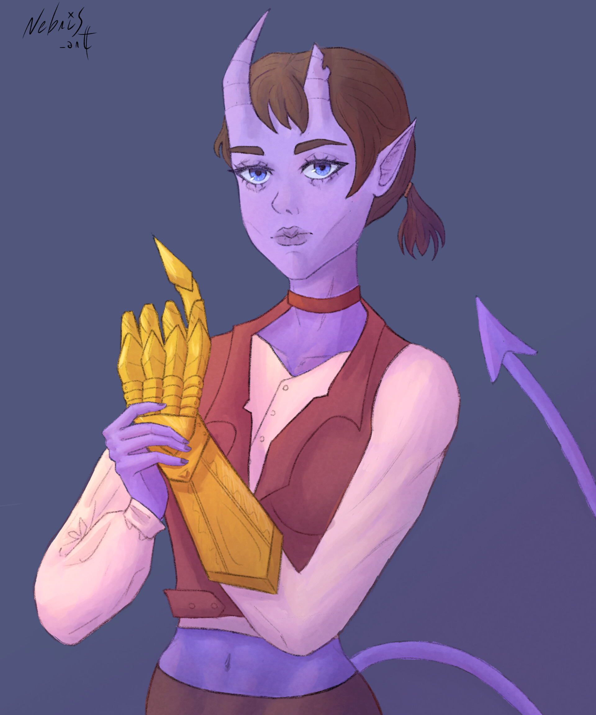 ArtStation - Warlock tiefling woman