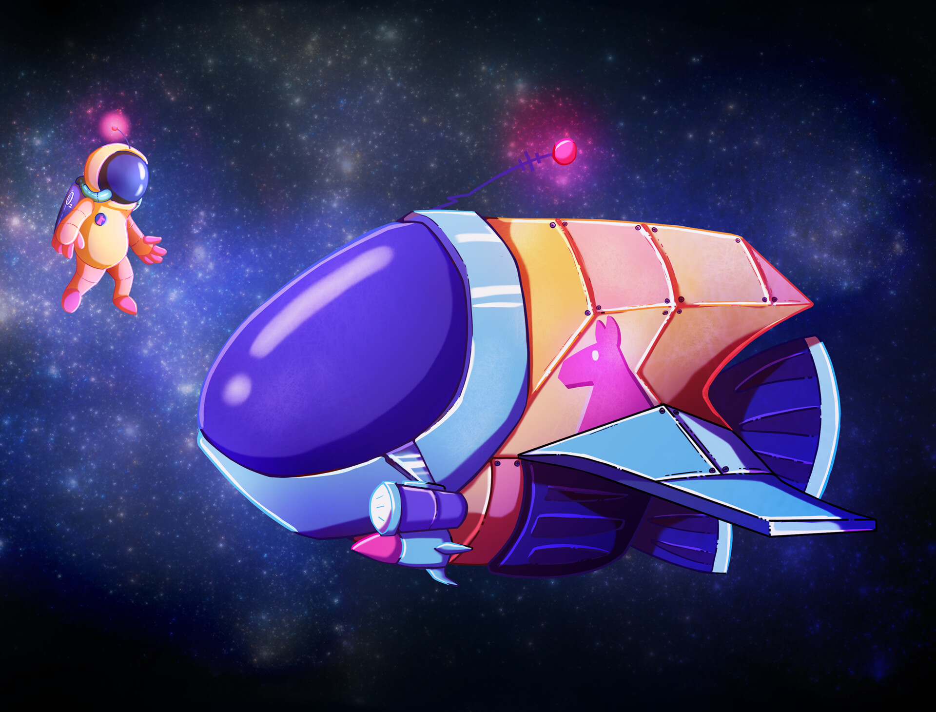 ArtStation - O2 Panic - 48 Game Jam 2021 - Final Illustration