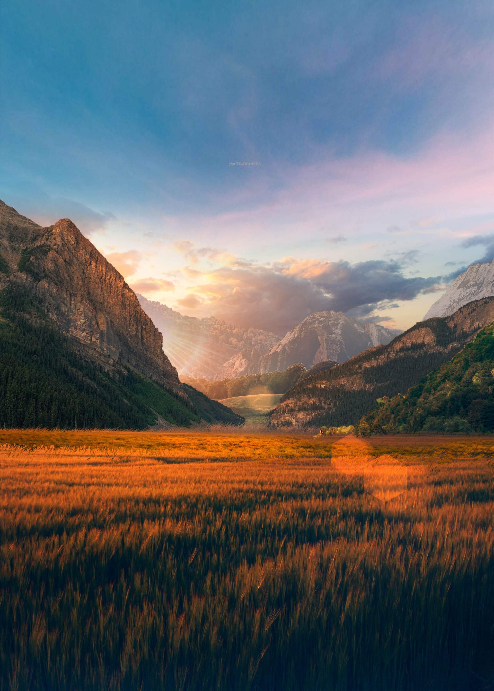 ArtStation - Sunset Mountains