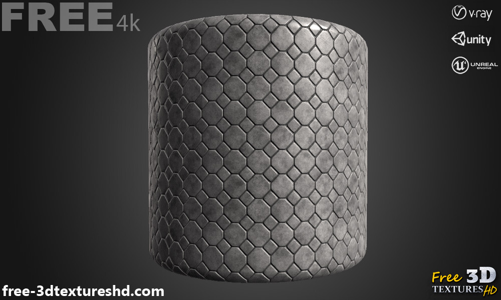 PBR Textures Free Download - Hexagonal Concrete Pavement 3D Texture PBR in High Res Free ...