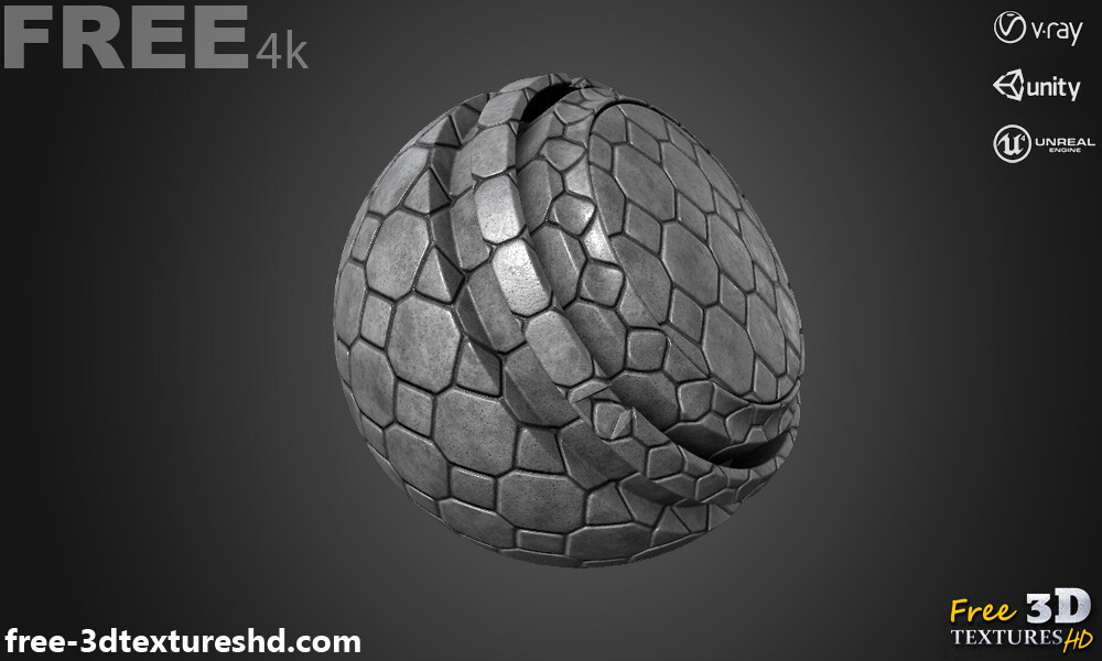 PBR Textures Free Download - Hexagonal Concrete Pavement 3D Texture PBR ...