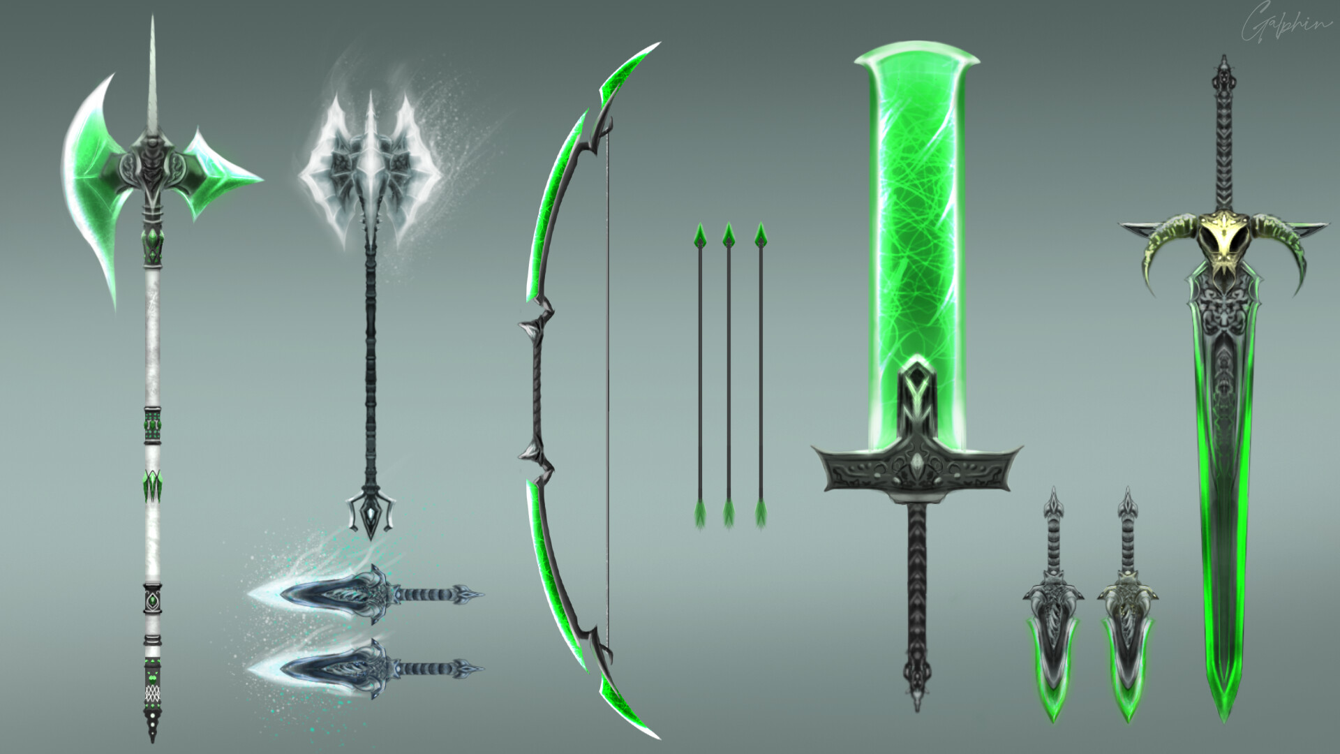 ArtStation - Fantasy Weapons sets ( Assets design )