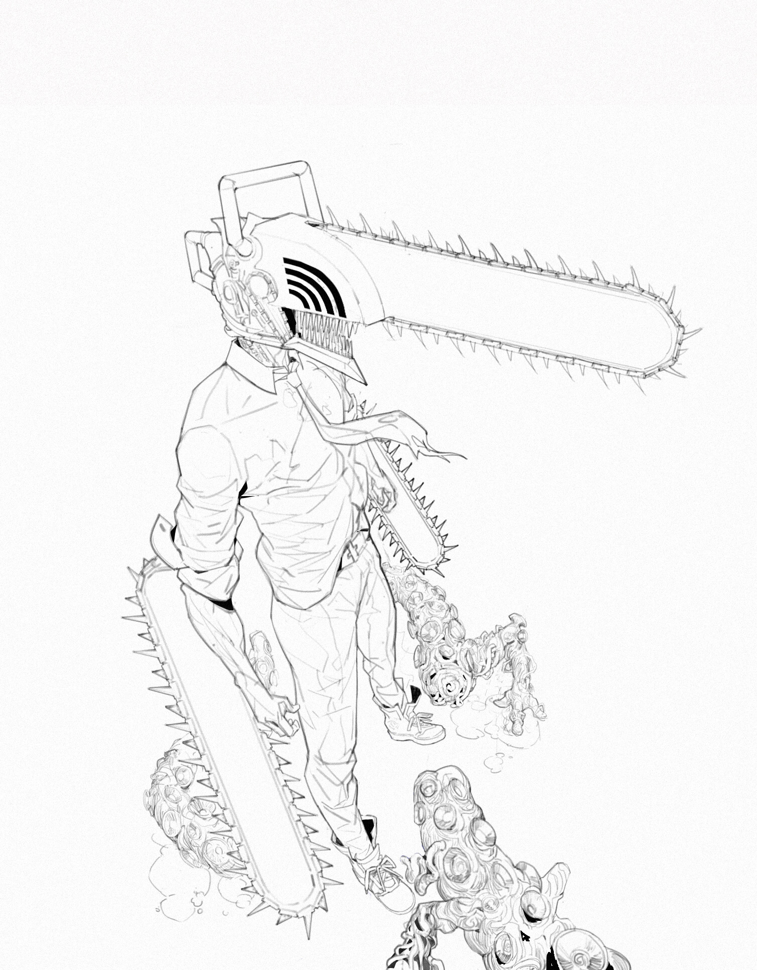 coloring pages of chainsaw man