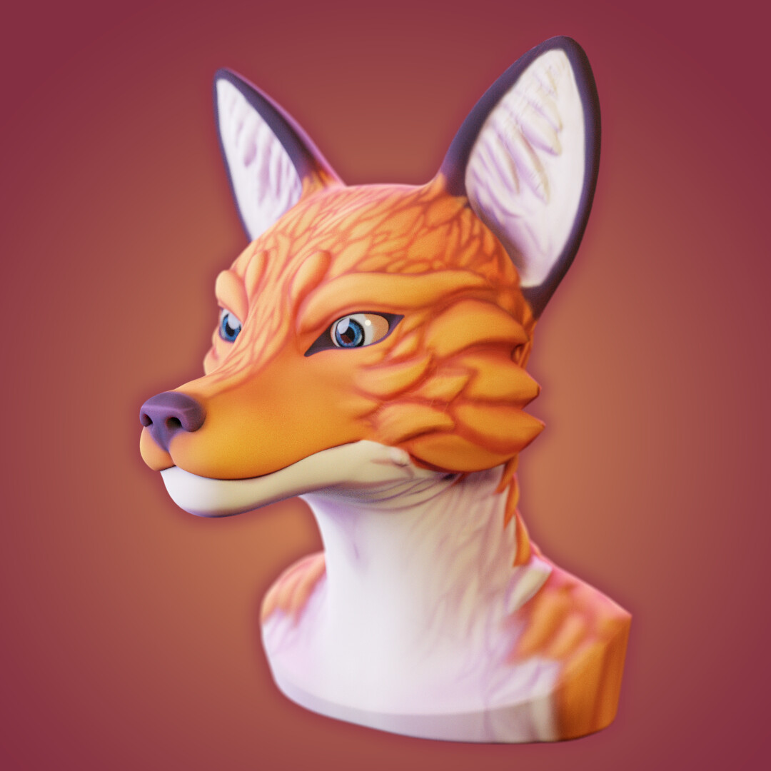 ArtStation - Hand Painted Stylized Fox