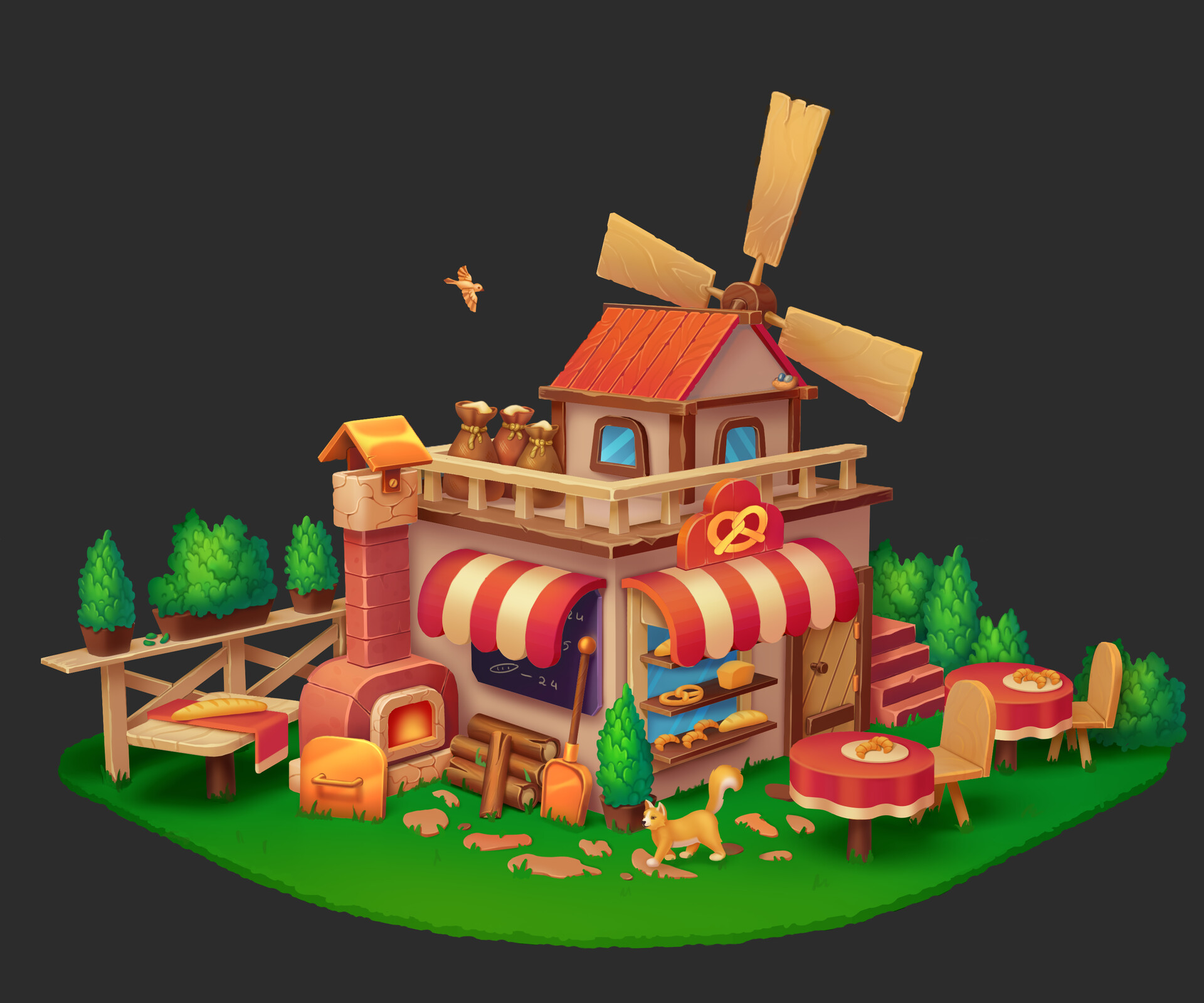 ArtStation - Baker's house and shop