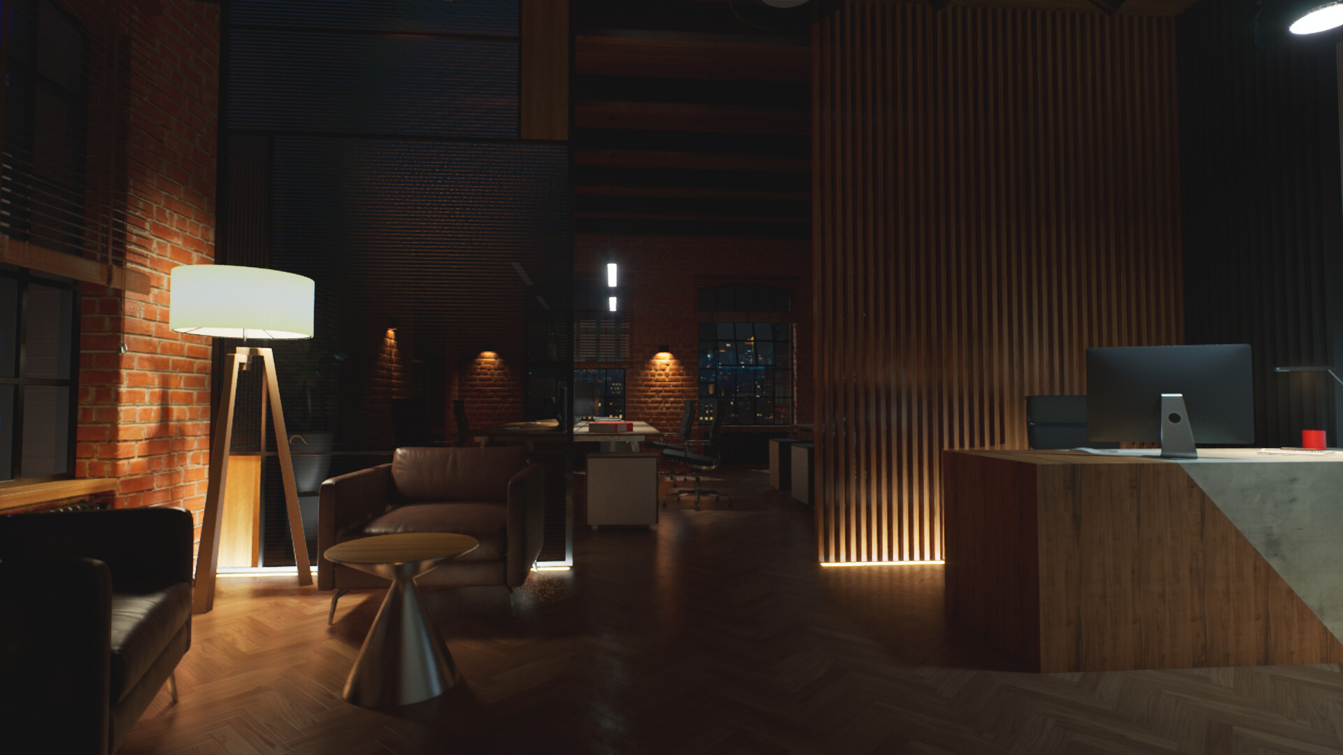 ArtStation - ReLighting: Loft Office. Practice