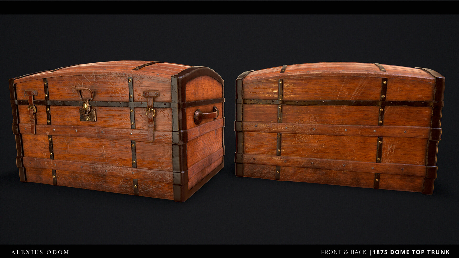 Alexius Odom - 1875 Antique Dome Top Trunk