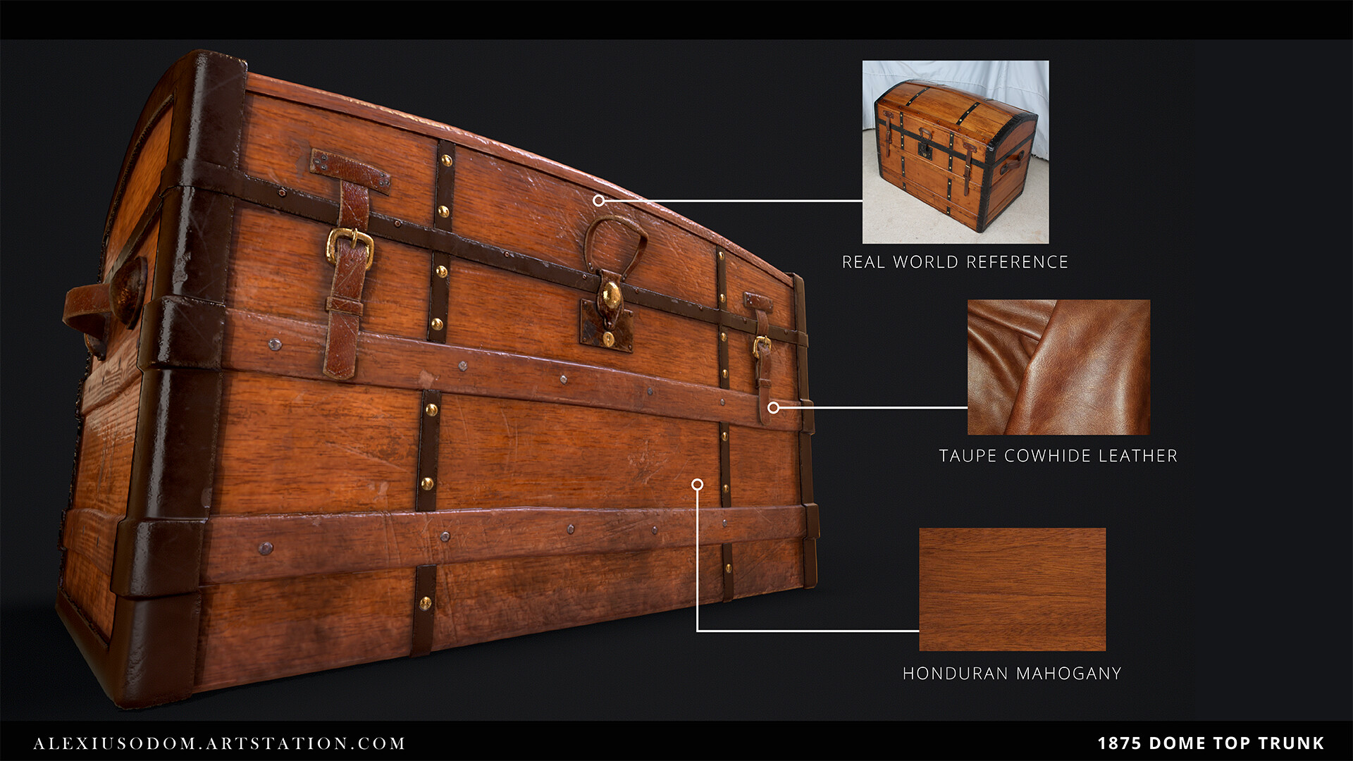 Alexius Odom - 1875 Antique Dome Top Trunk