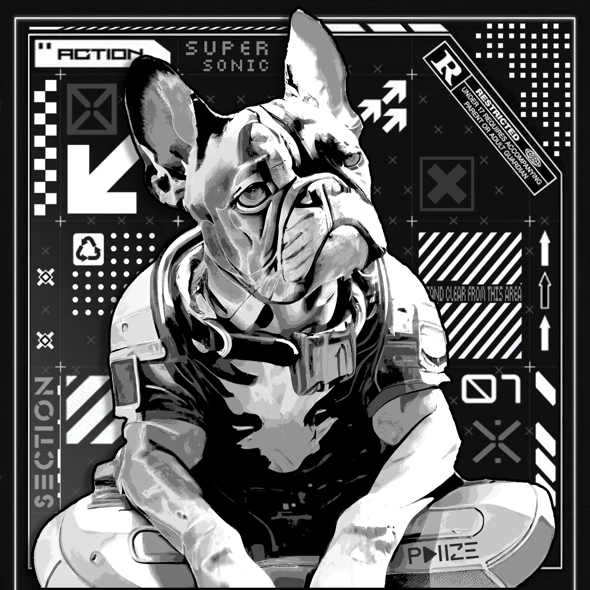 ArtStation - My French Bulldog Digital Collage