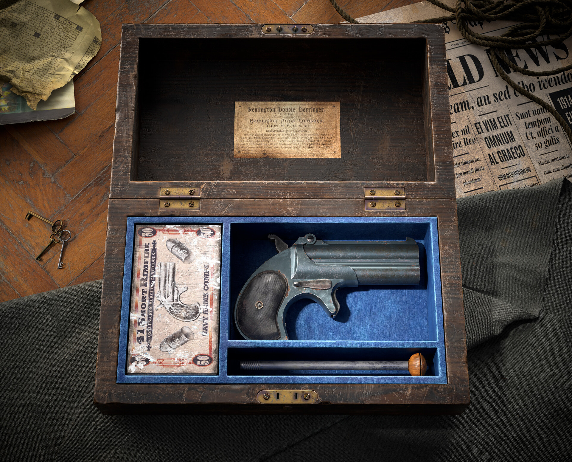 ArtStation - Remington Derringer Model 95 in gun case