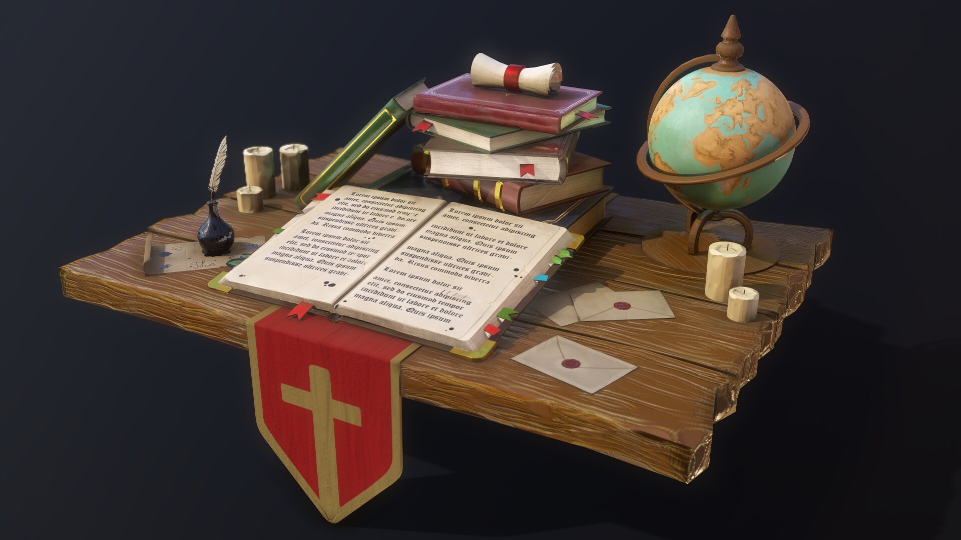 ArtStation - Table with books