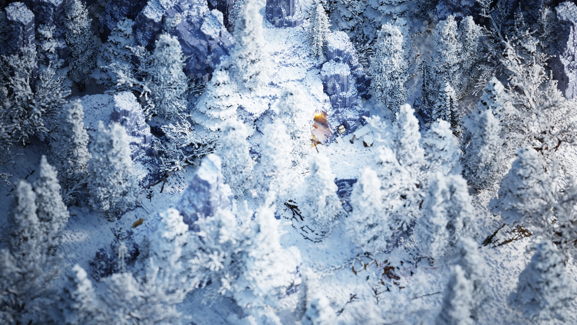 ArtStation - Winter Sccene - Voxel Art