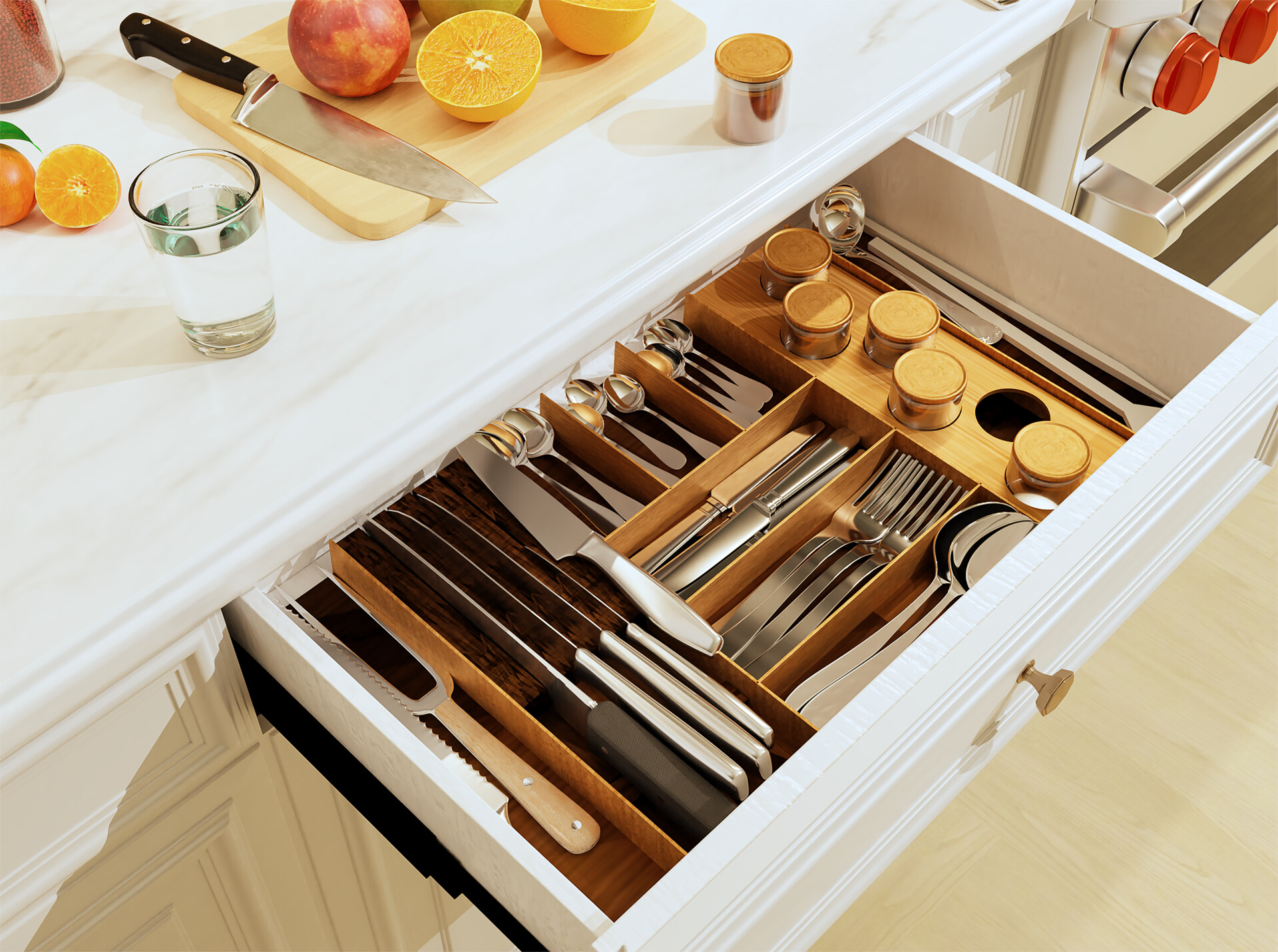 ArtStation - Organized Units in Drawer Cutlery, Kitchen interior design ...