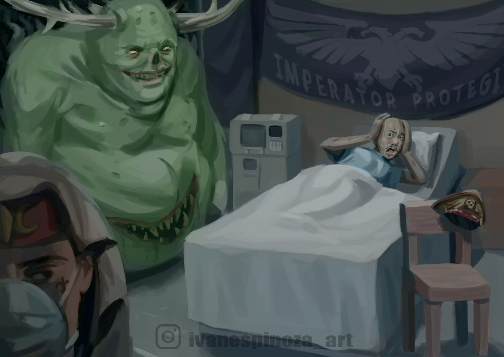 ArtStation - "Are you afraid, child?" (Warhammer 40k fanart)