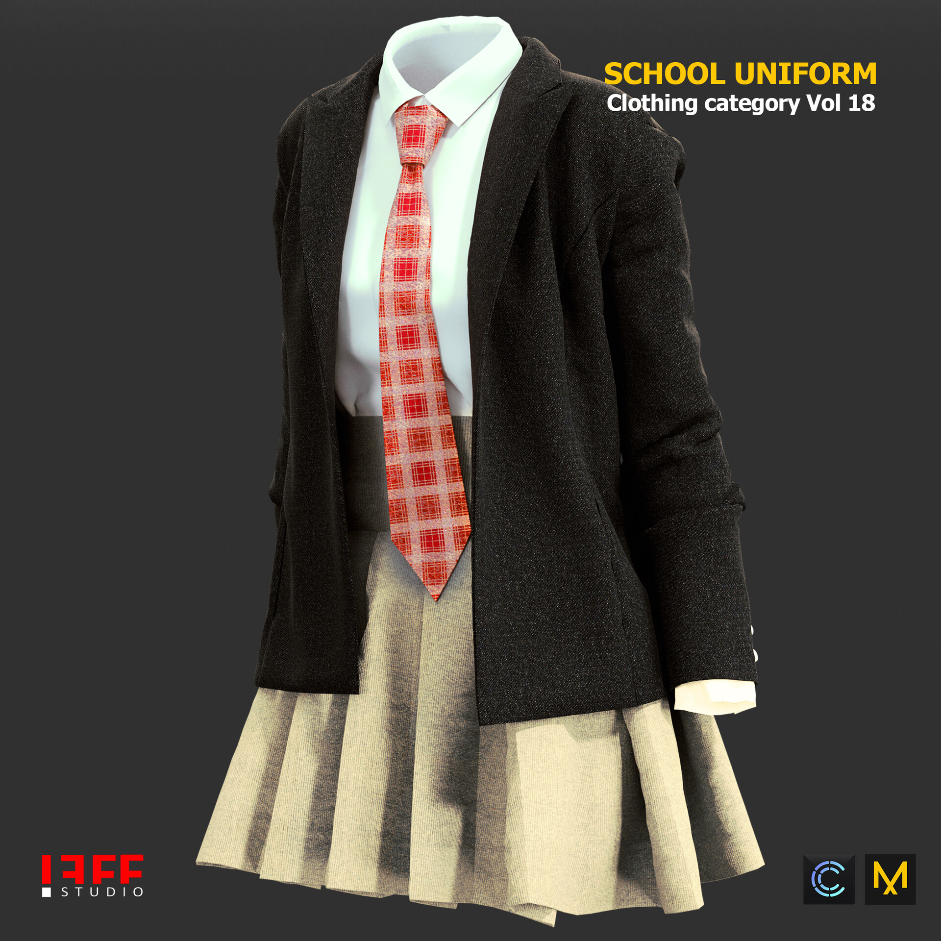 ArtStation - SCHOOL UNFIRORM Marvelous / CLO Project file VOL 18
