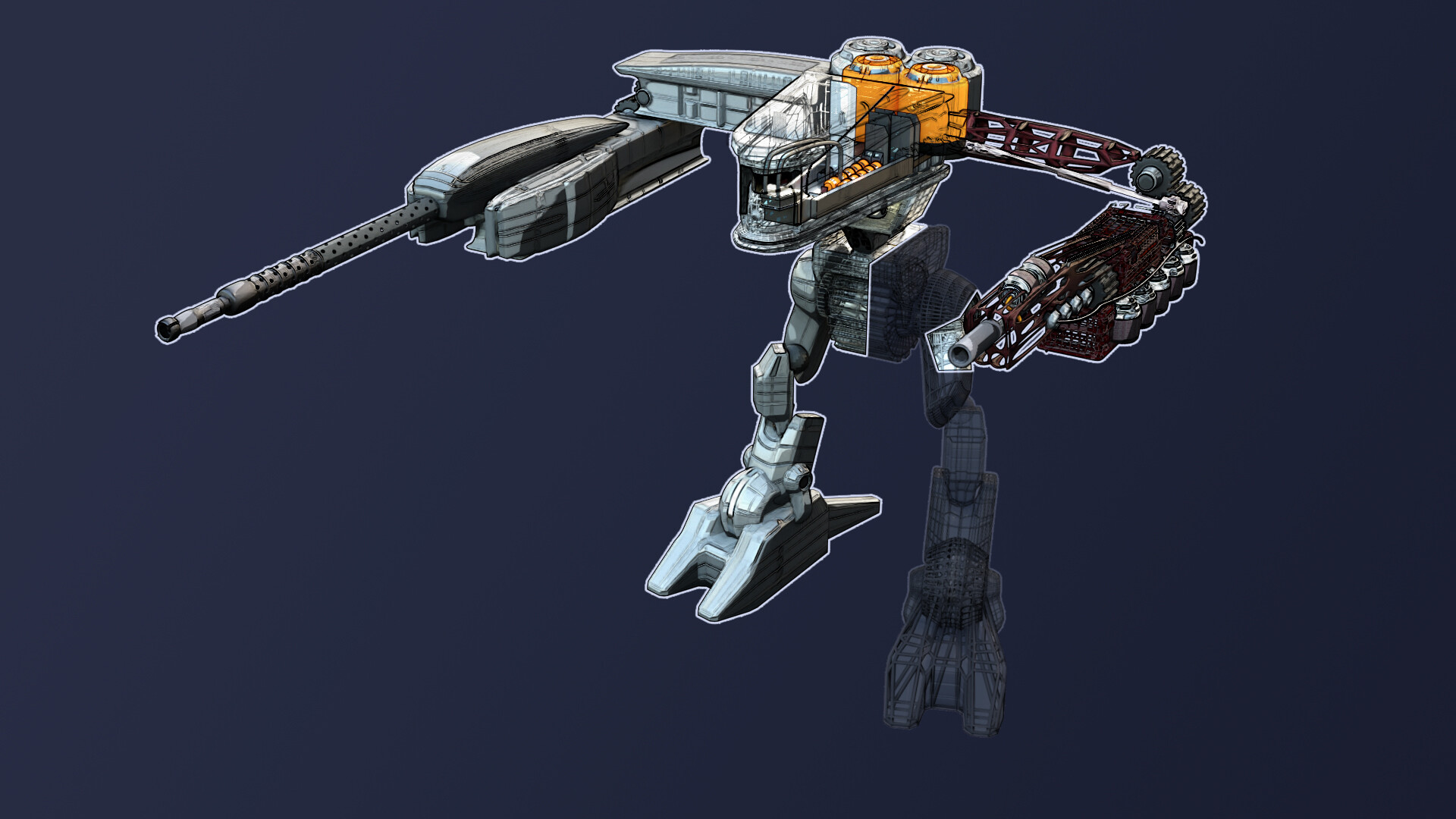 ArtStation - Technical drawing of a Mech