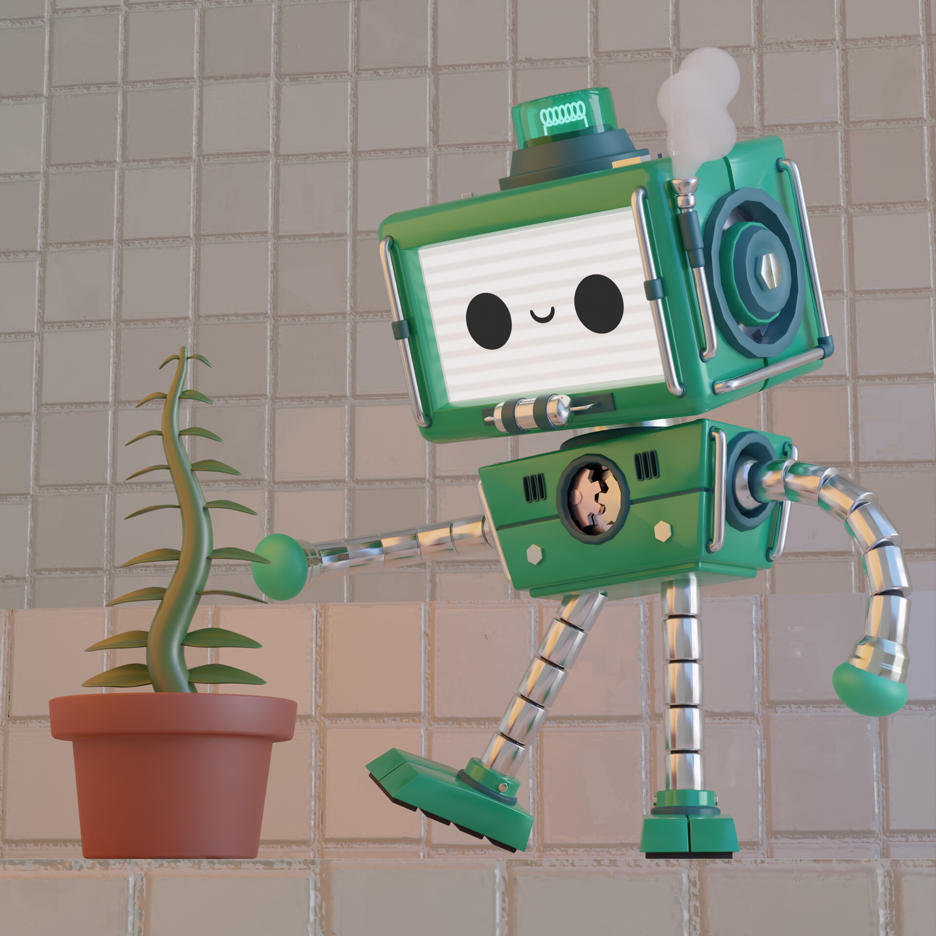ArtStation - Robot with plant 🌿