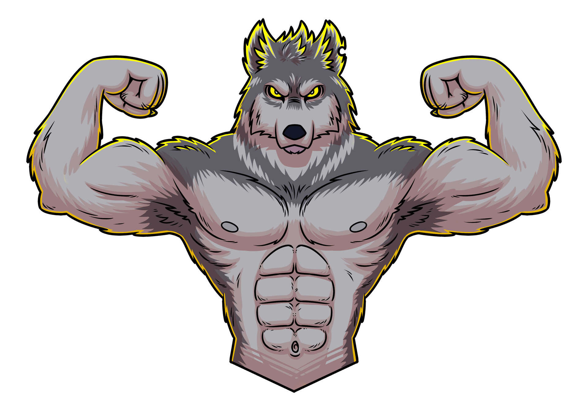 ArtStation - GYM Mascot Wolf [Commission]