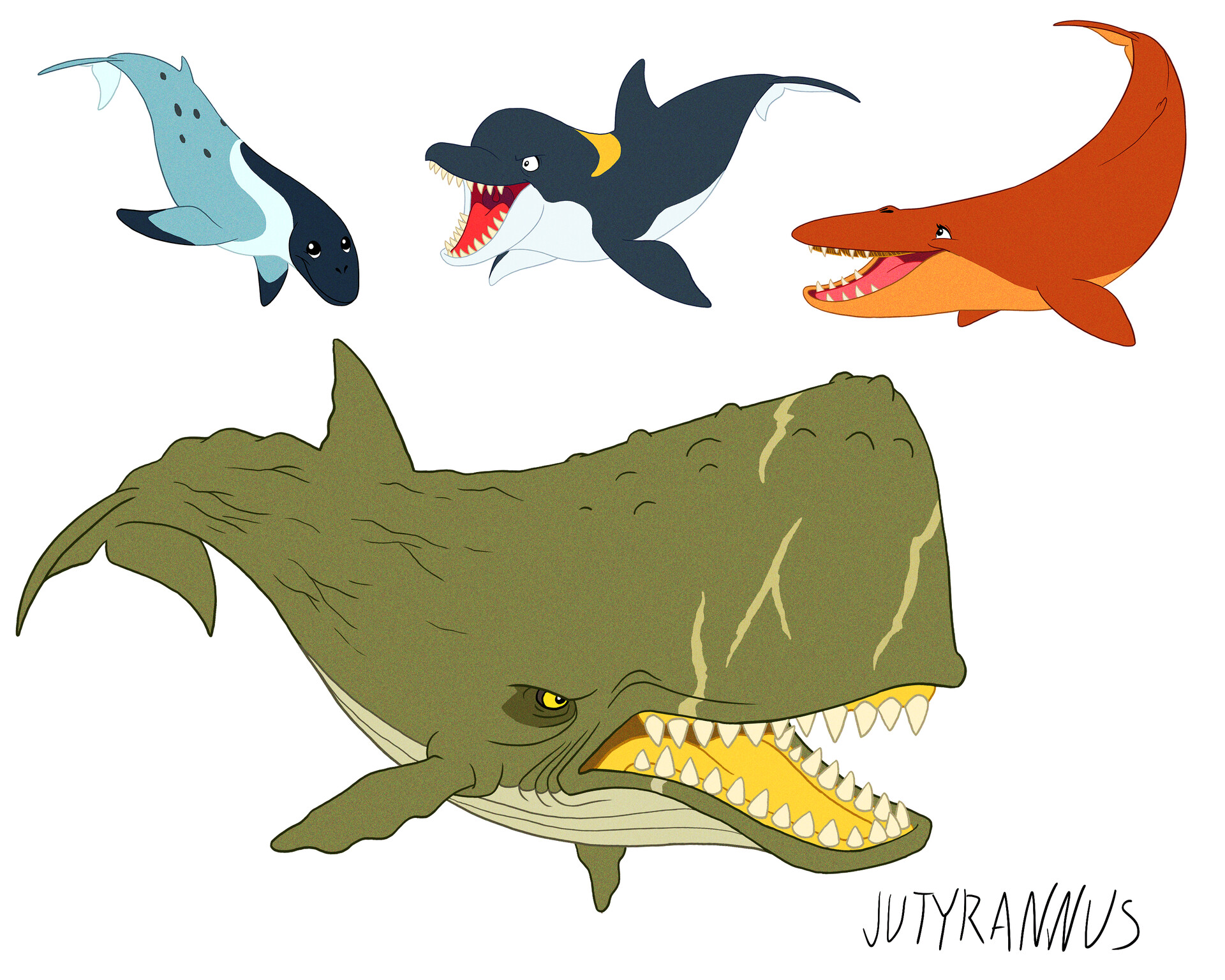 ArtStation - Prehistoric whale character designs