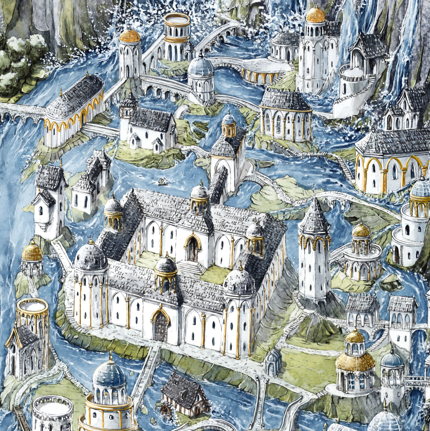 Elwira Pawlikowska - Hand-drawn Fantasy Map "Aero'set"