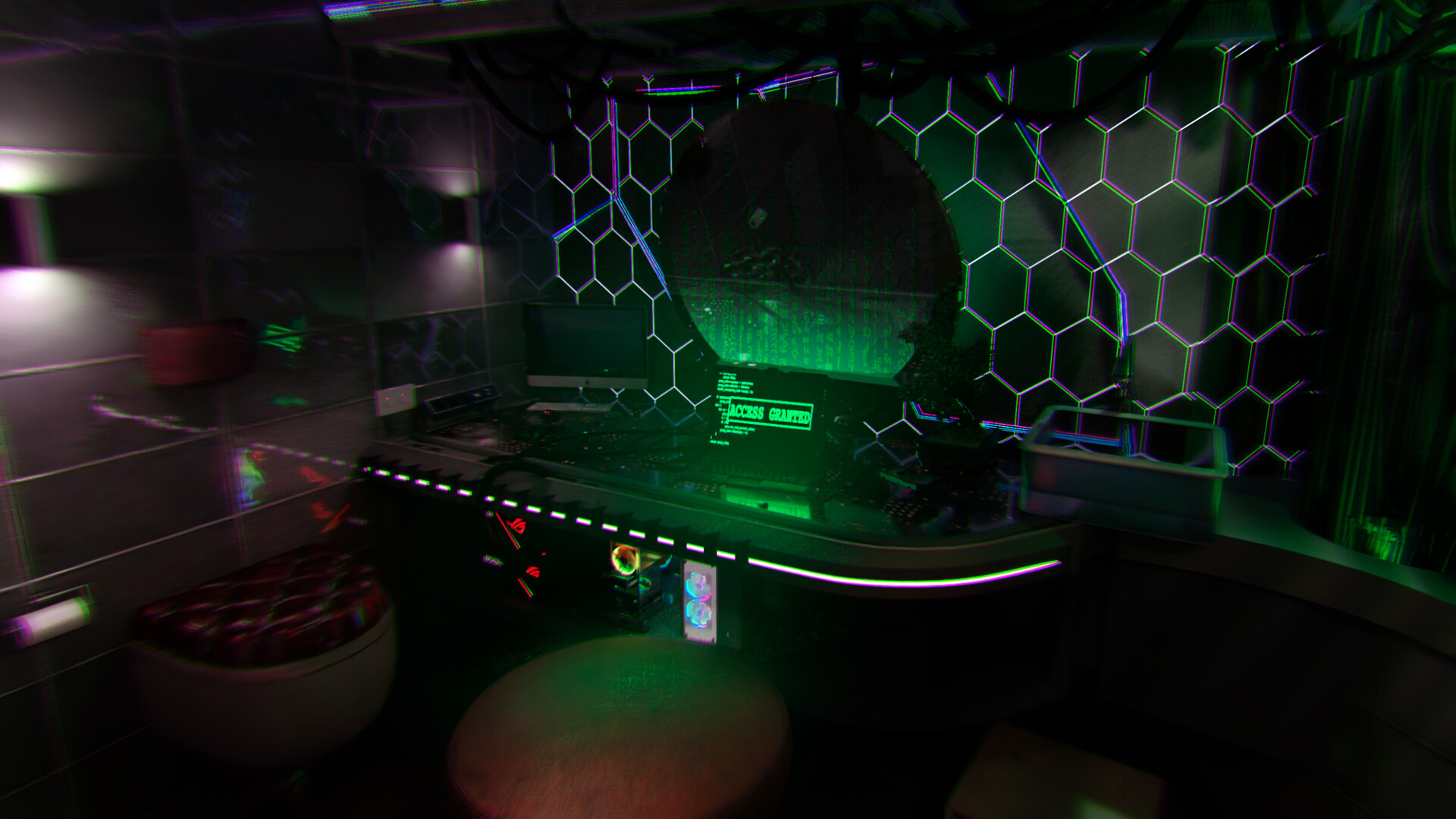 ArtStation - Hacker Bathroom set Design