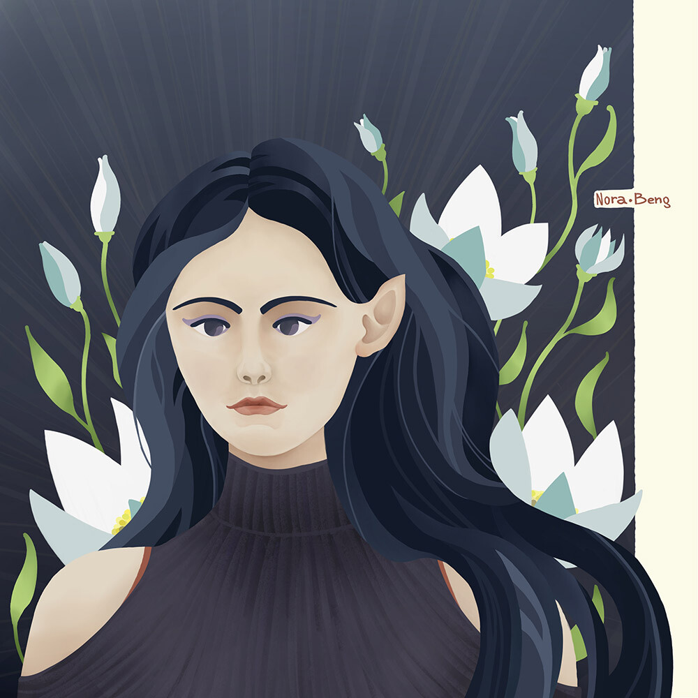 ArtStation - Luthien Tinuviel and the flowers of Niphredil