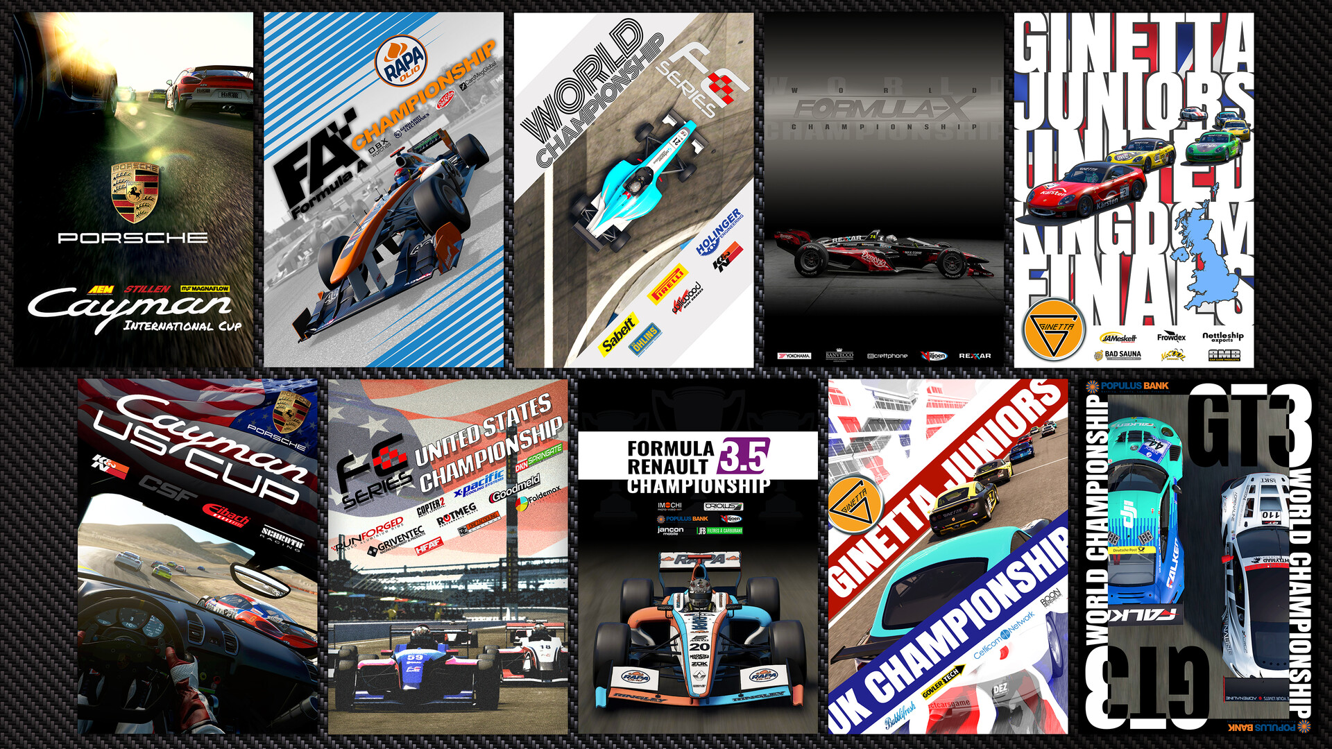 Jaroslav Turna - Graphic design for race series posters - Project CARS 2