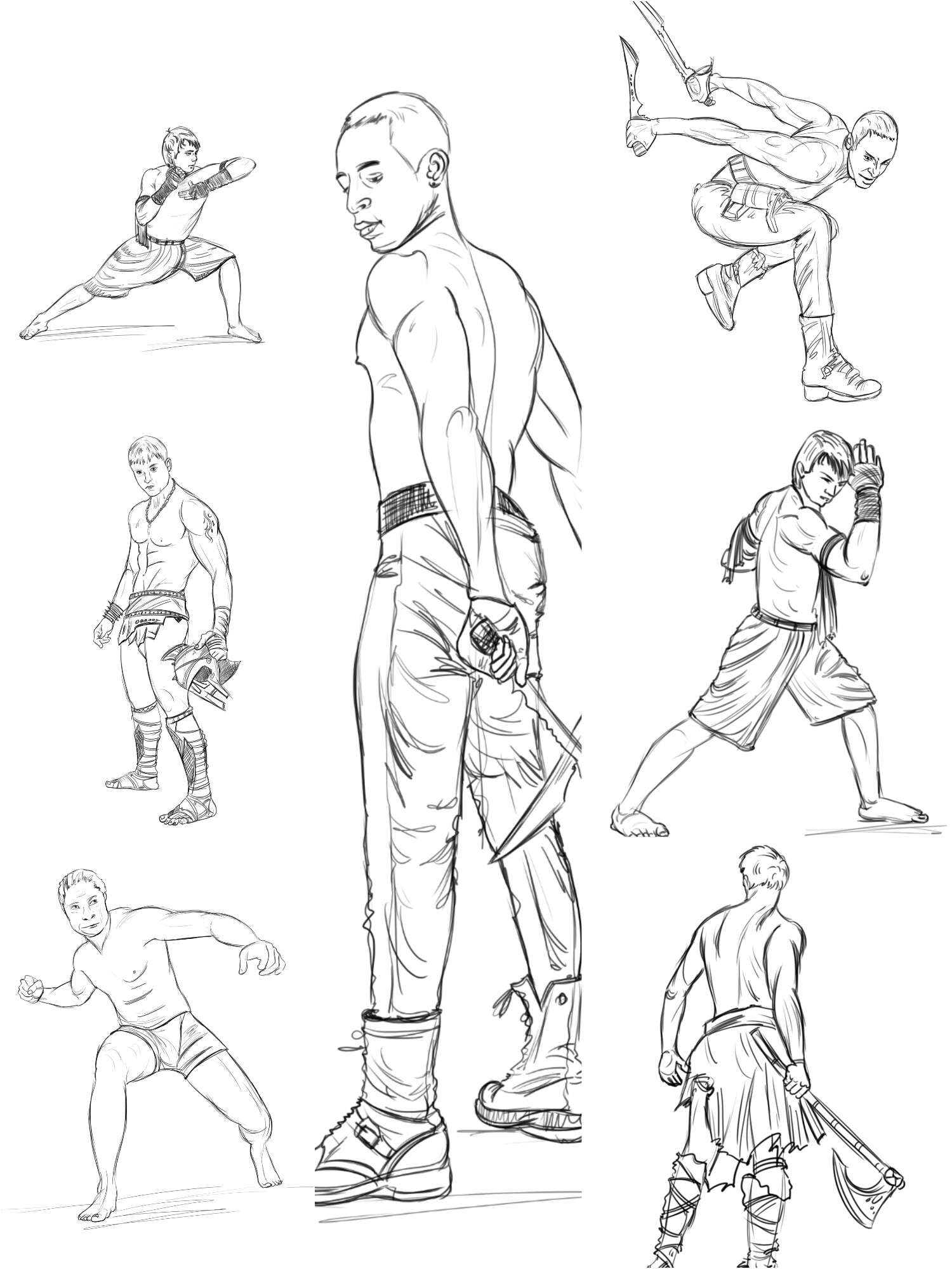 ArtStation - Rough body study drawings....