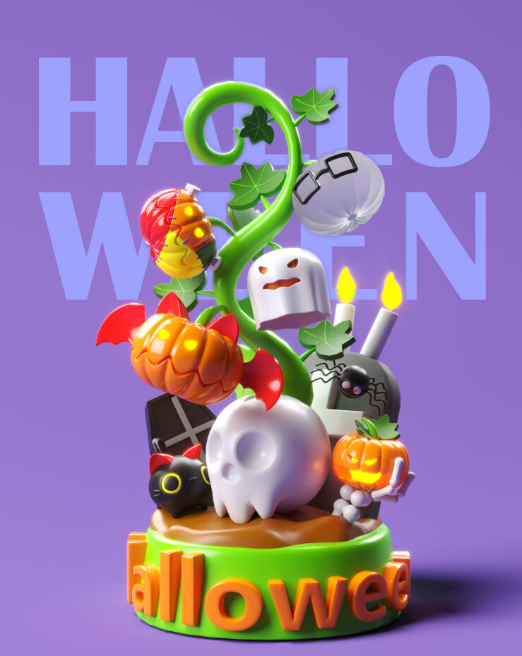 ArtStation - Halloween scene modeling