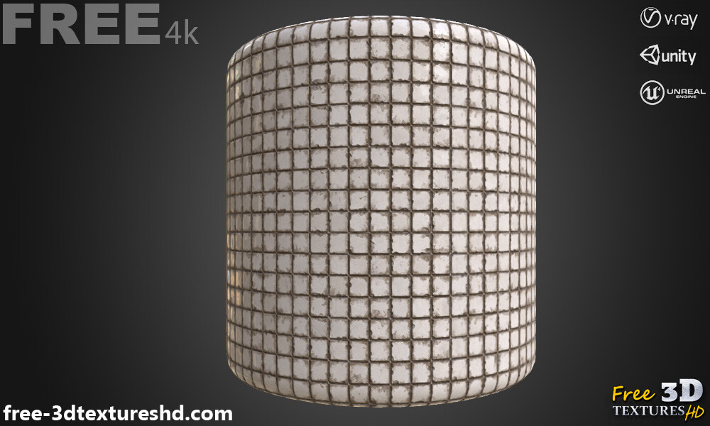 PBR Textures Free Download - White Old Dirty Tile 3d Texture PBR High Resolution 4K Free ...