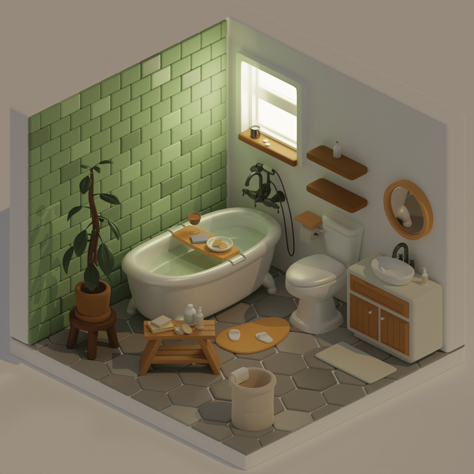 ArtStation - Isometric Bathroom