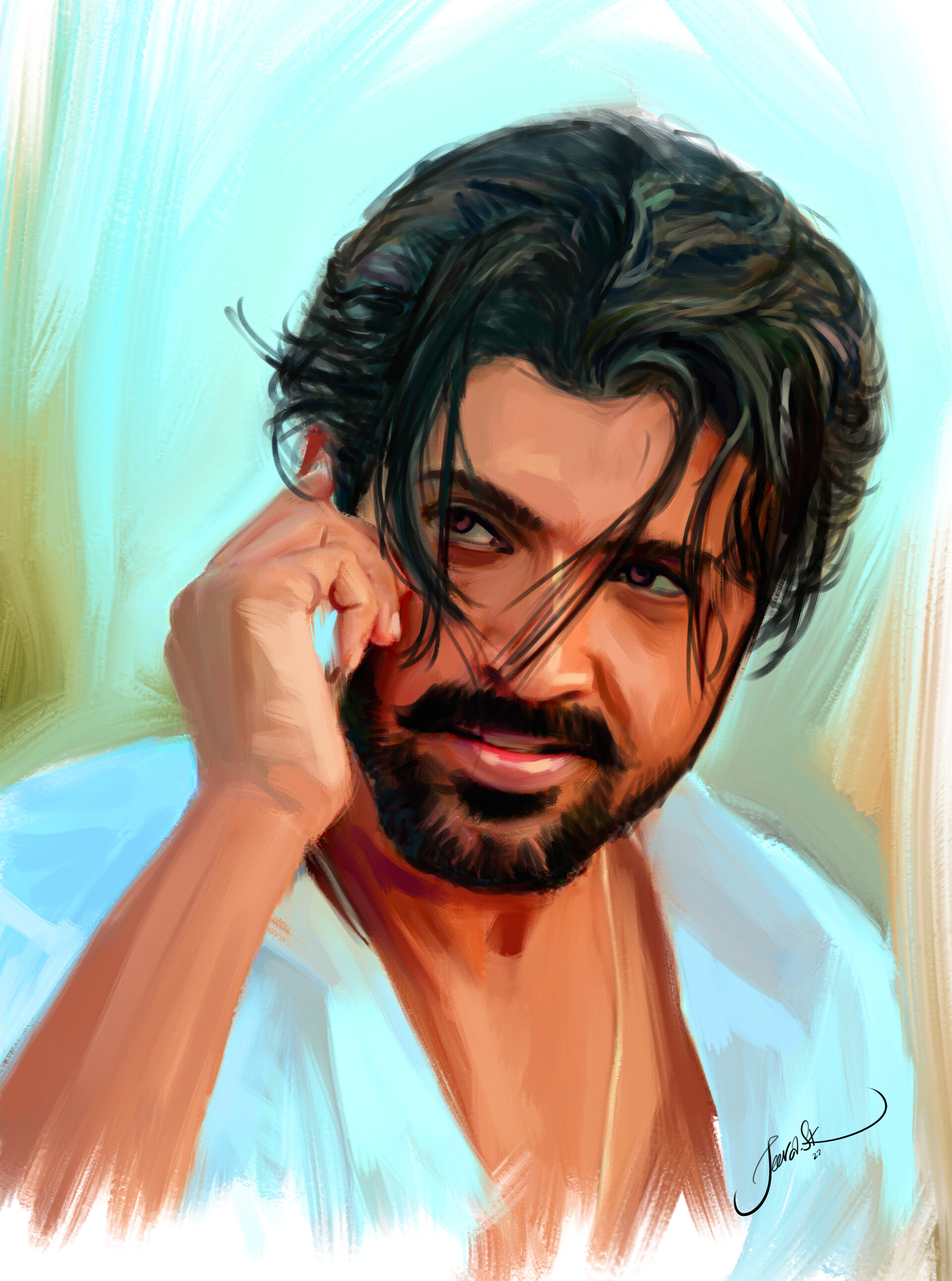 ArtStation - HBD Arun Vijay Painting 2022 #HBDarunvijay