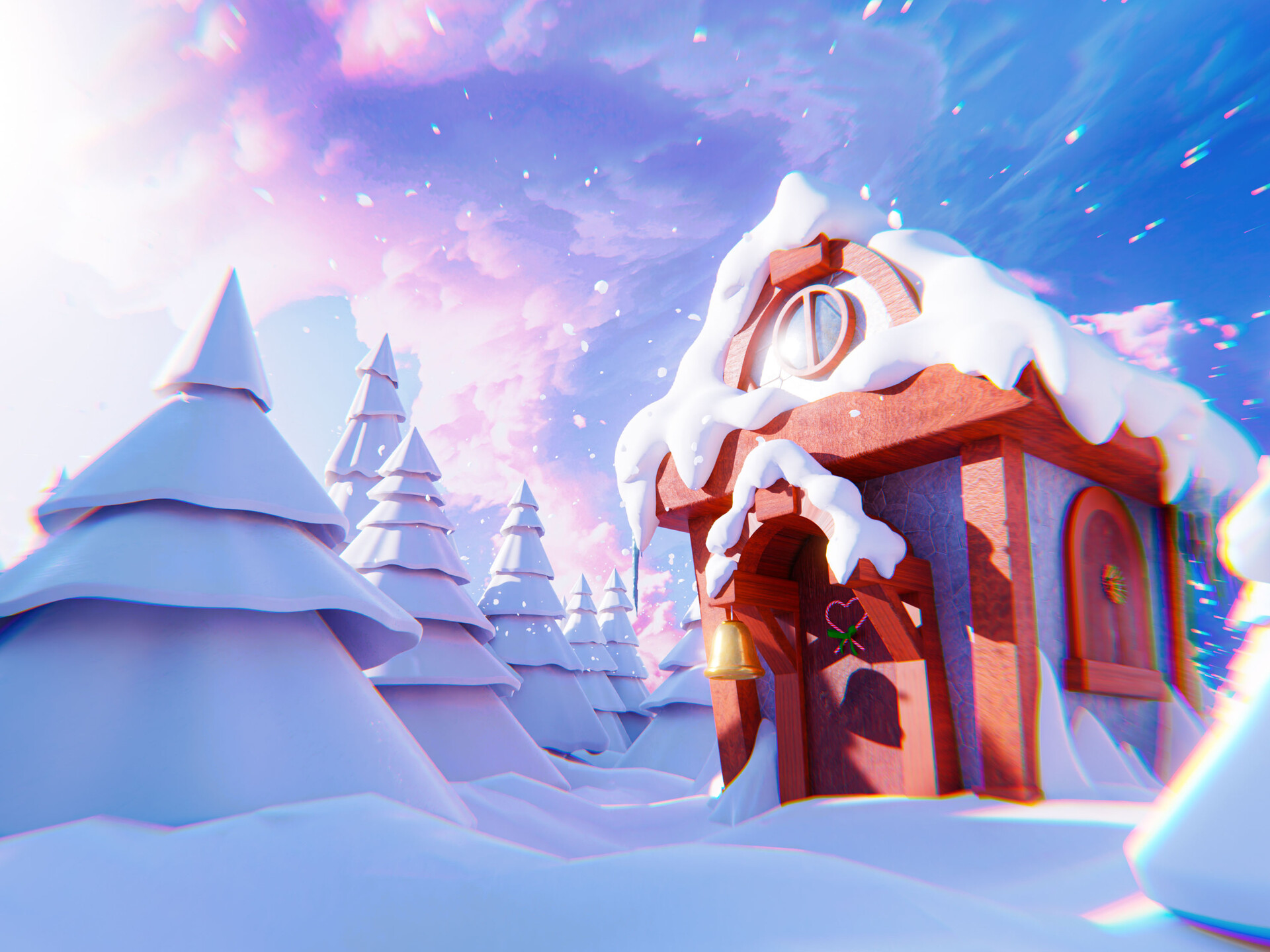 ArtStation - Snowy winter - 3D Illustration