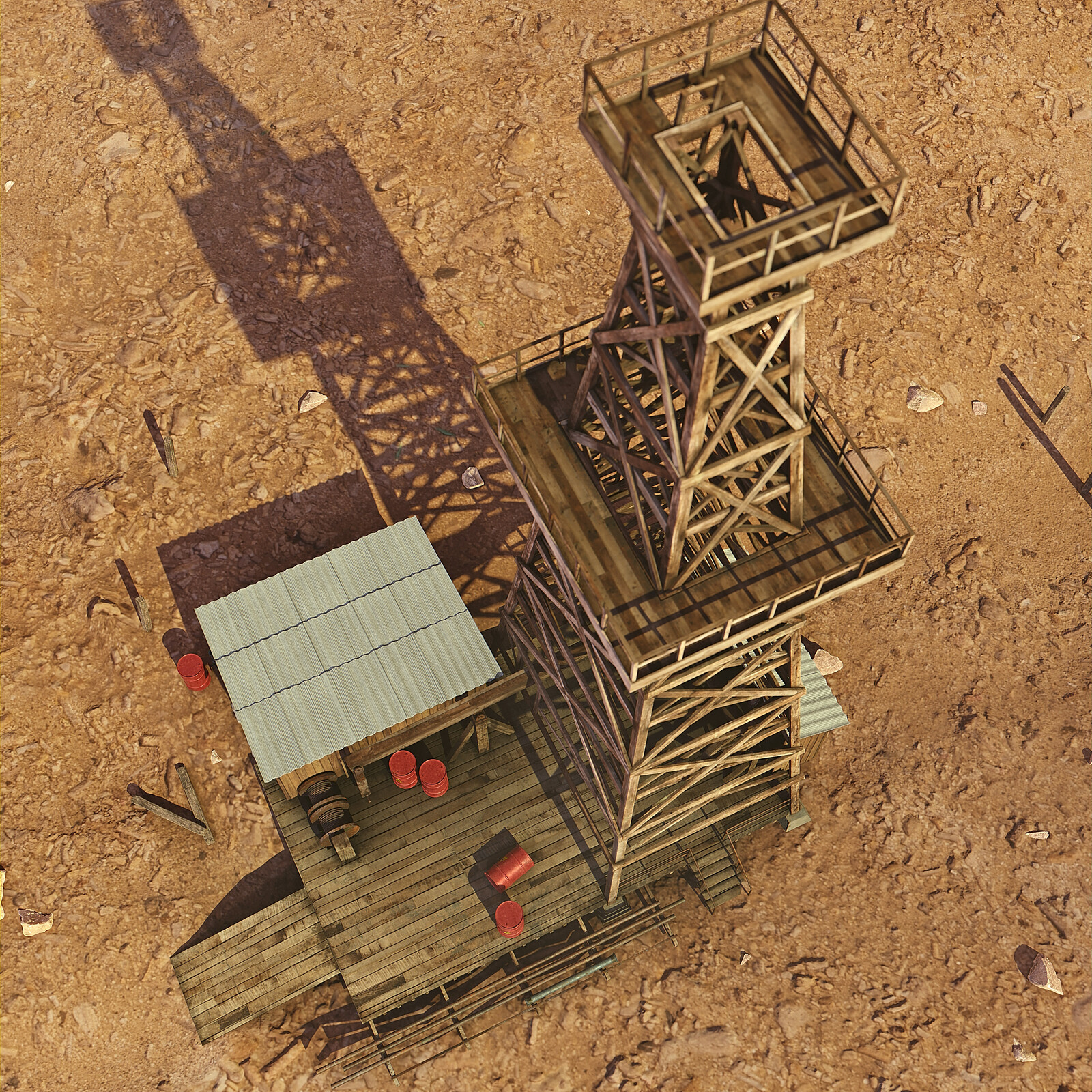 Alex Koronevskiy - 3d Modeling of an old wooden oil derrick