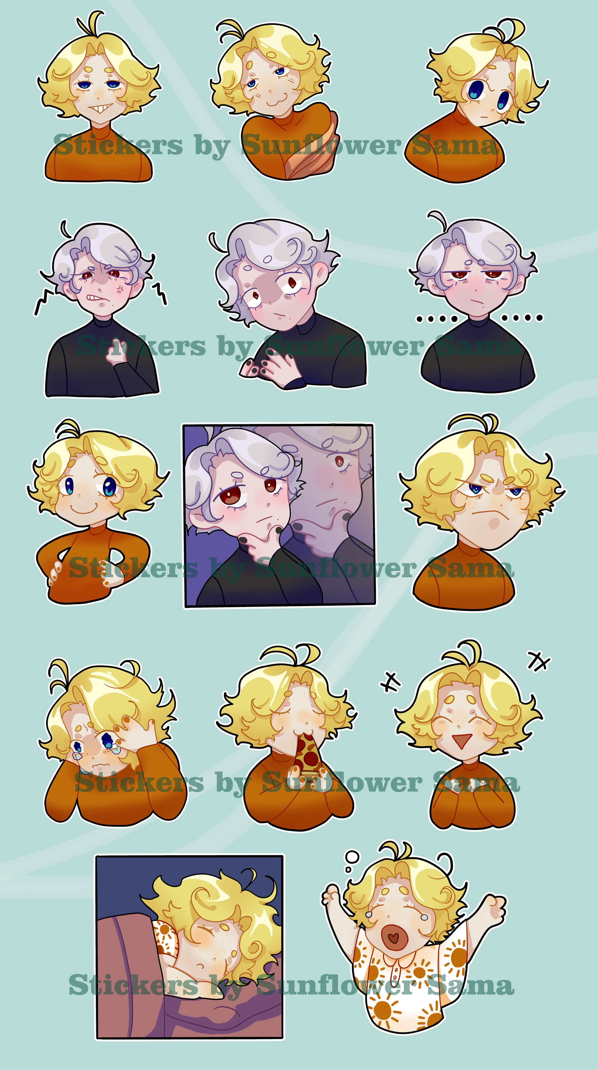 Sunflower Sama - Sticker pack with my characters