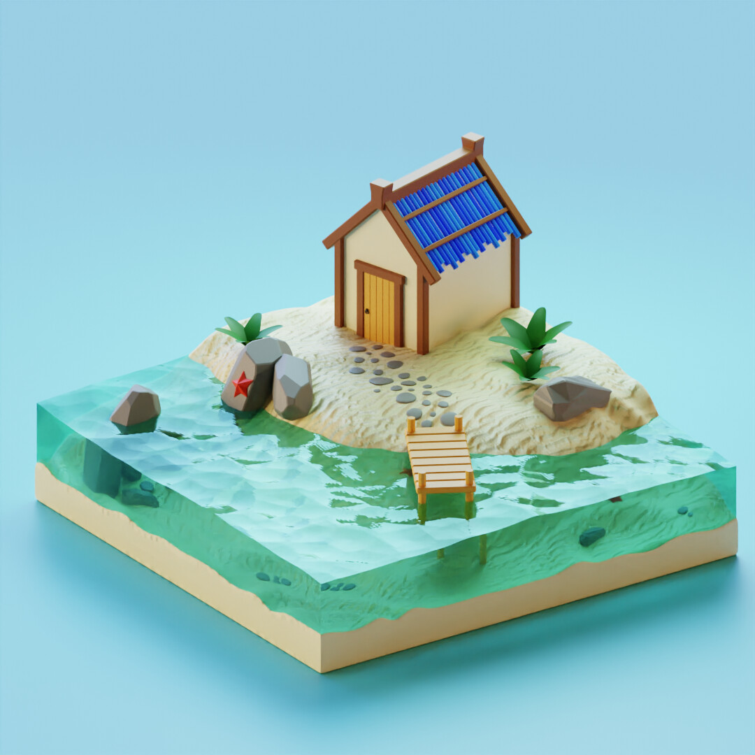 ArtStation - beach house