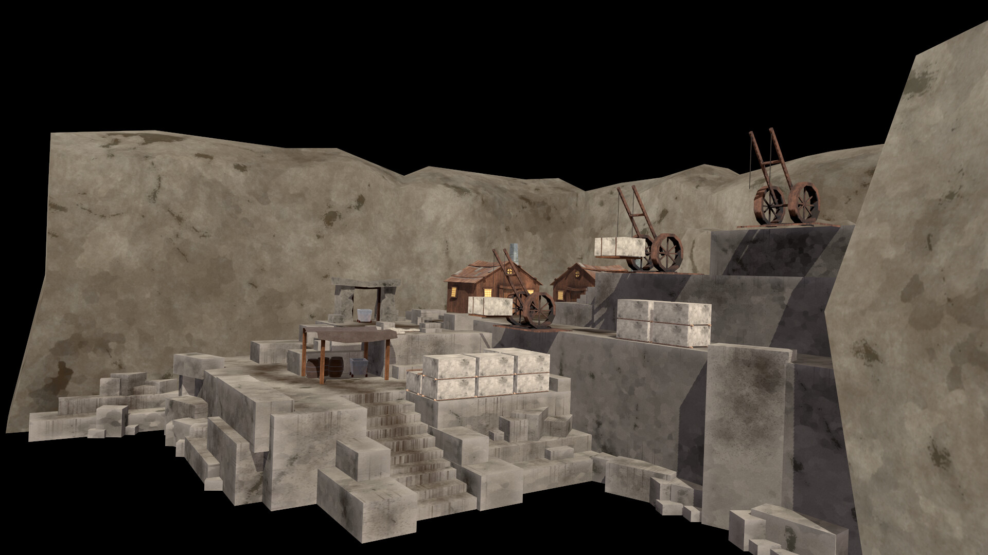 ArtStation - Low Poly Marble Quarry