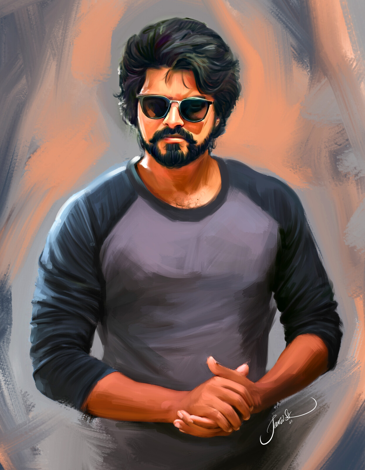 Jeeva Artist SK - New Look Thalapathy Vijay Painting 2022 #Painting # ...