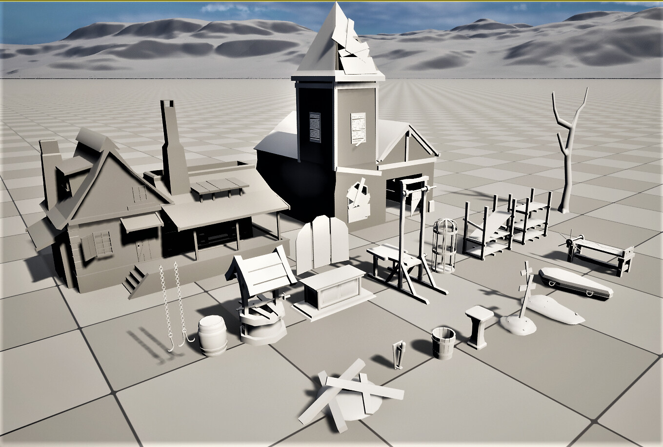 ArtStation - Assets for a Horror Game
