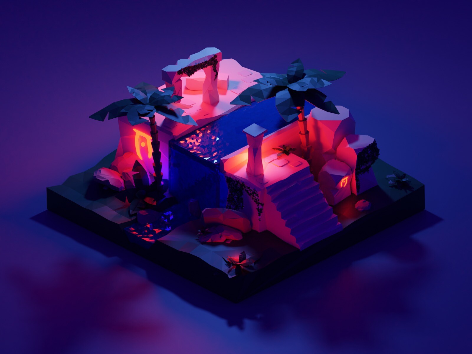 ArtStation - LowPoly Desert Scene