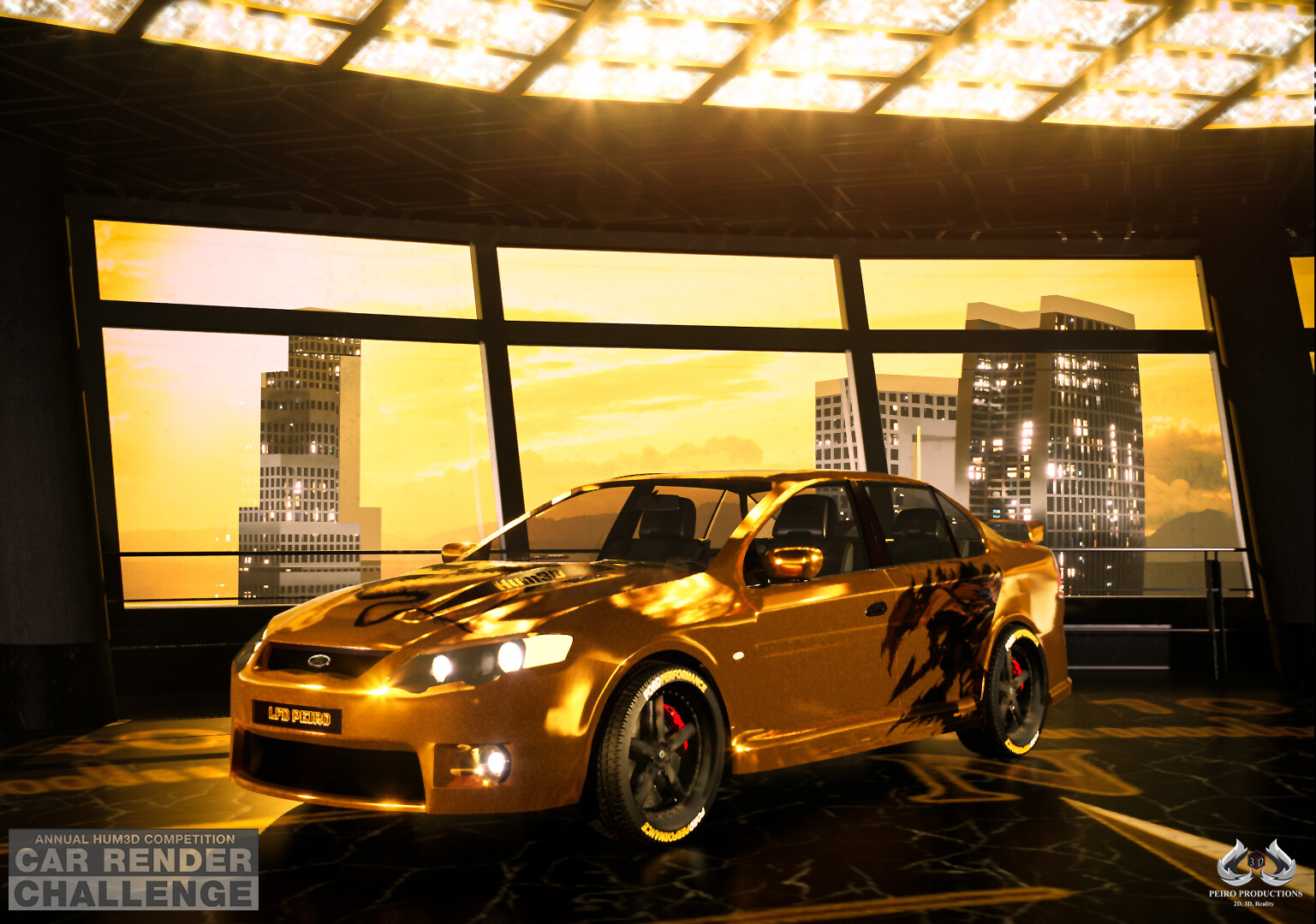 ArtStation - Golden Falcon ( Hum3D Car Render Challenge )