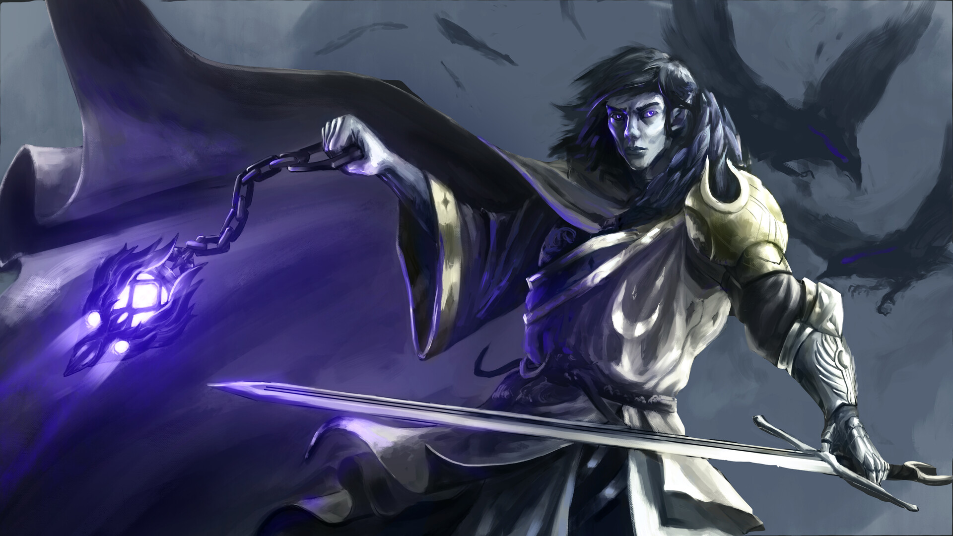 ArtStation - Irithael Velikov, a Twilight Cleric of the Raven Queen