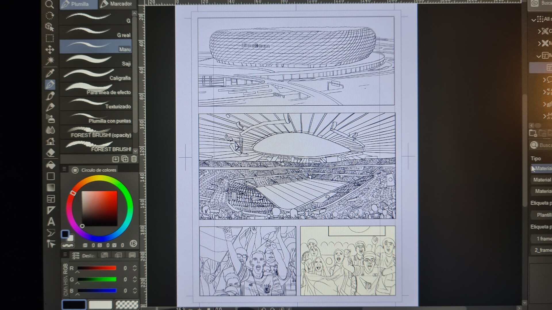 ArtStation - Lineart página cómic spokon
