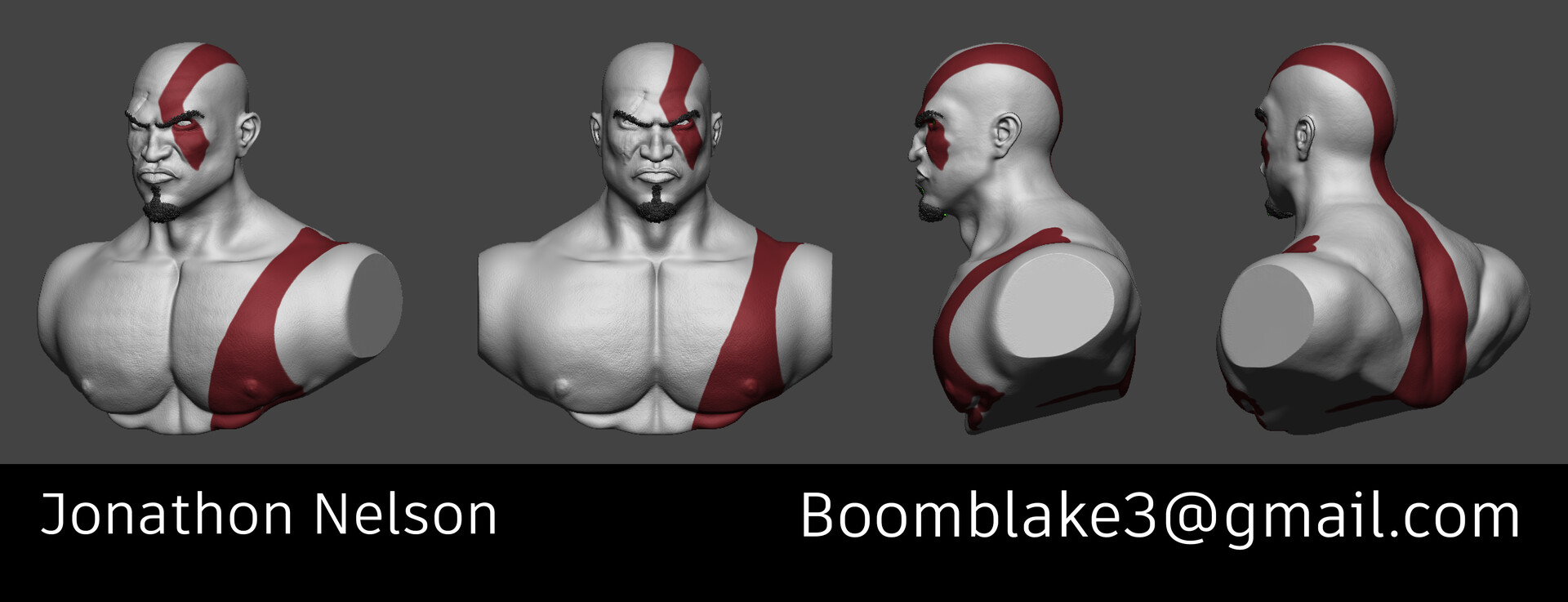 ArtStation - Bust of Kratos from God of War 1