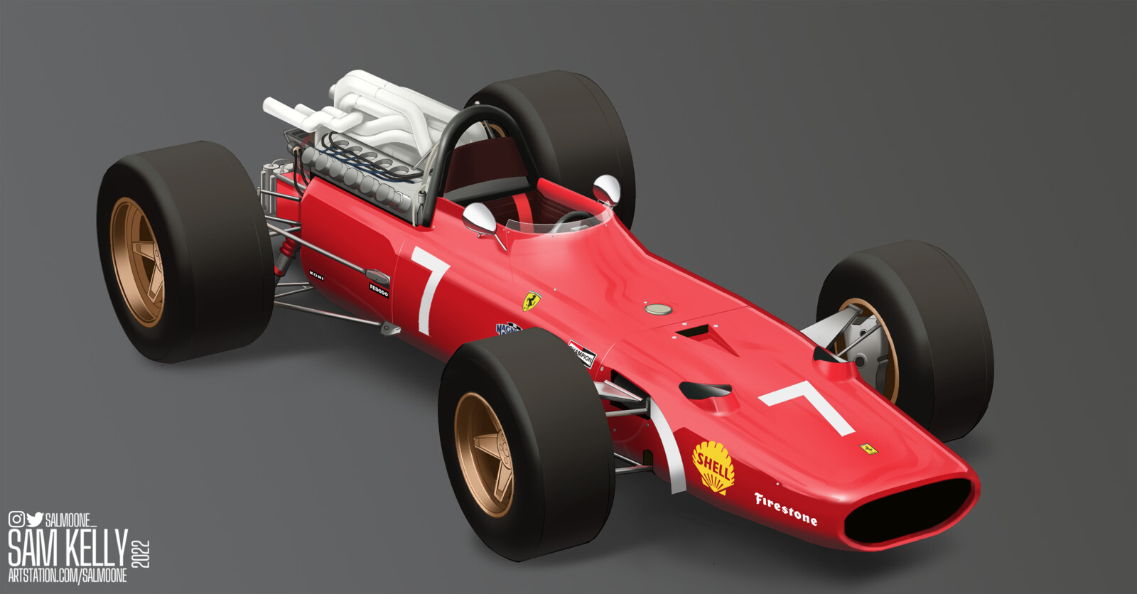 Sam Kelly - Ferrari - Rendering and perspective exercise - 2022