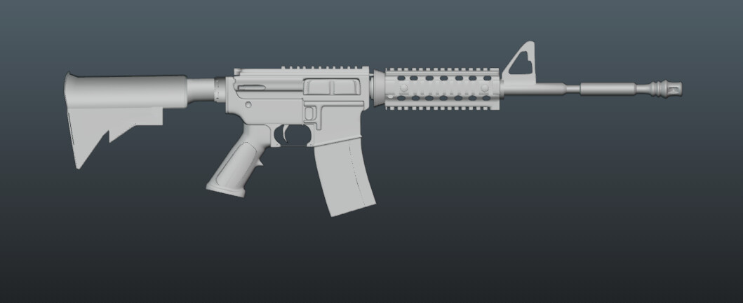 ArtStation - M4A1 (Untextured/Not baked)