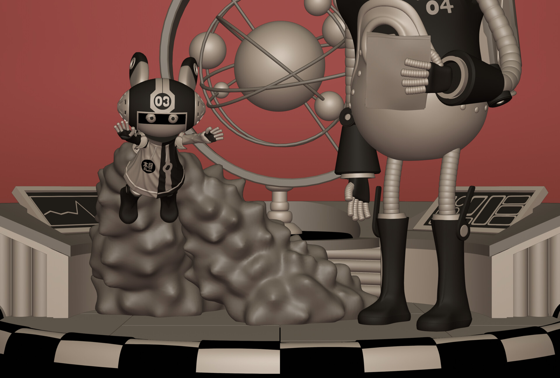 Gabriel Parra - ONE PIECE VEGAPUNK PYTHAGORAS AND EDISON FIGURE SCULPT