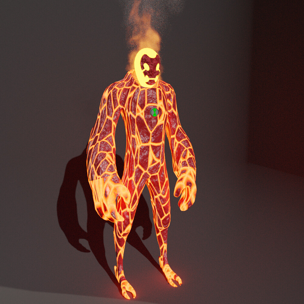 ArtStation - Ben 10 heatblast low poly 3d model made with blender