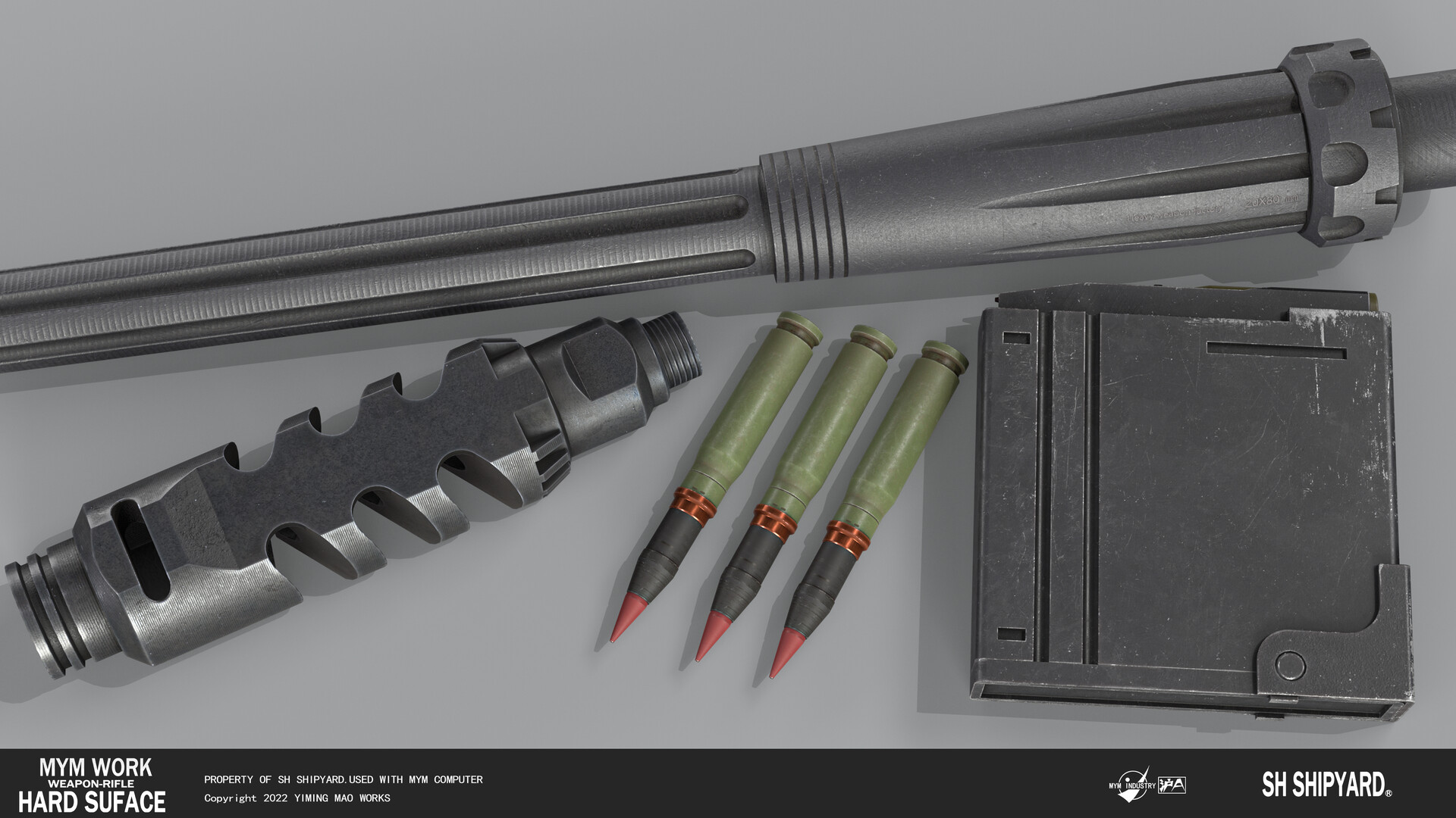 ArtStation - ntw-2000 barrel magazine bullet
