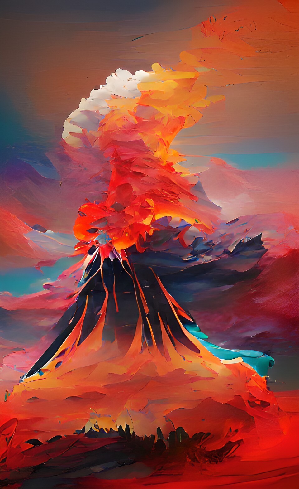 ArtStation - Volcano Eruption Drawing